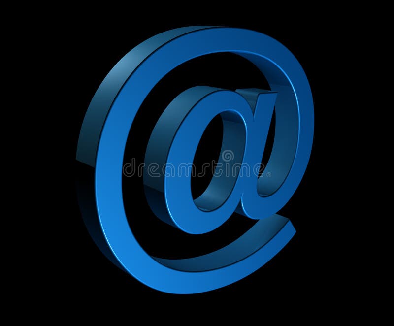 3D at sign stock illustration. Illustration of reflection - 13347217