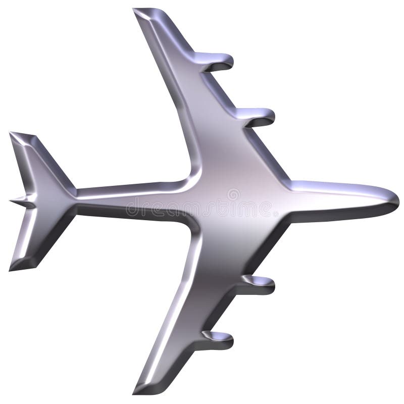 3D Silver Airplane Model stock illustration. Illustration of artistic ...