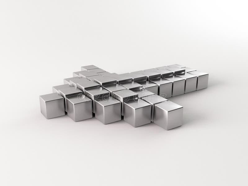 3d silver arrow stock illustration. Illustration of cubic - 23731327