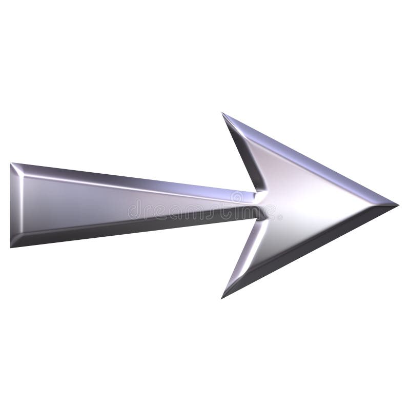 3D Silver Arrow stock illustration. Illustration of forward - 3301007