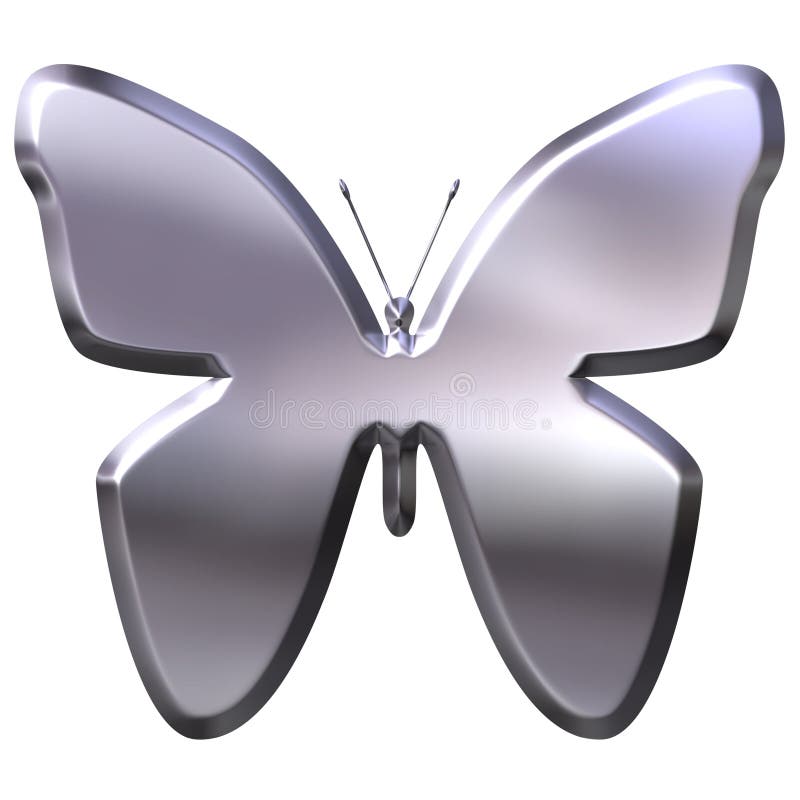 Silver butterfly stock vector. Illustration of beautiful - 35046789