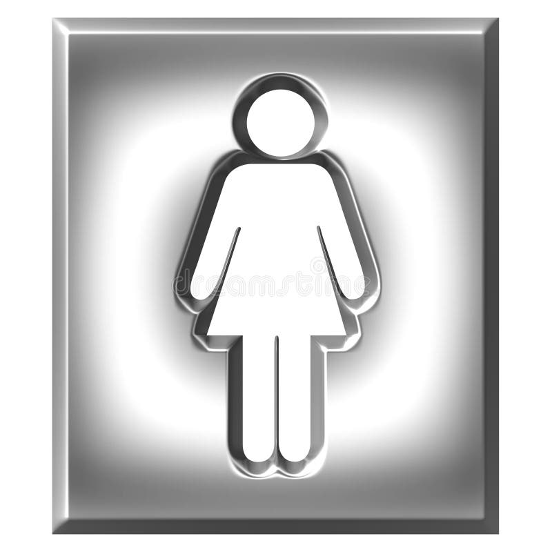 3D Silver Female Symbol Sign Stock Illustration - Illustration of ...