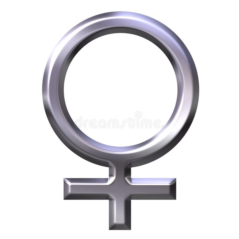 3D Silver Female Symbol stock illustration. Illustration of shinning ...