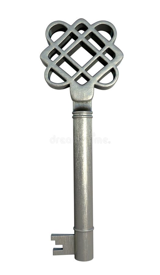 3d silver key stock illustration. Illustration of metal - 5659124