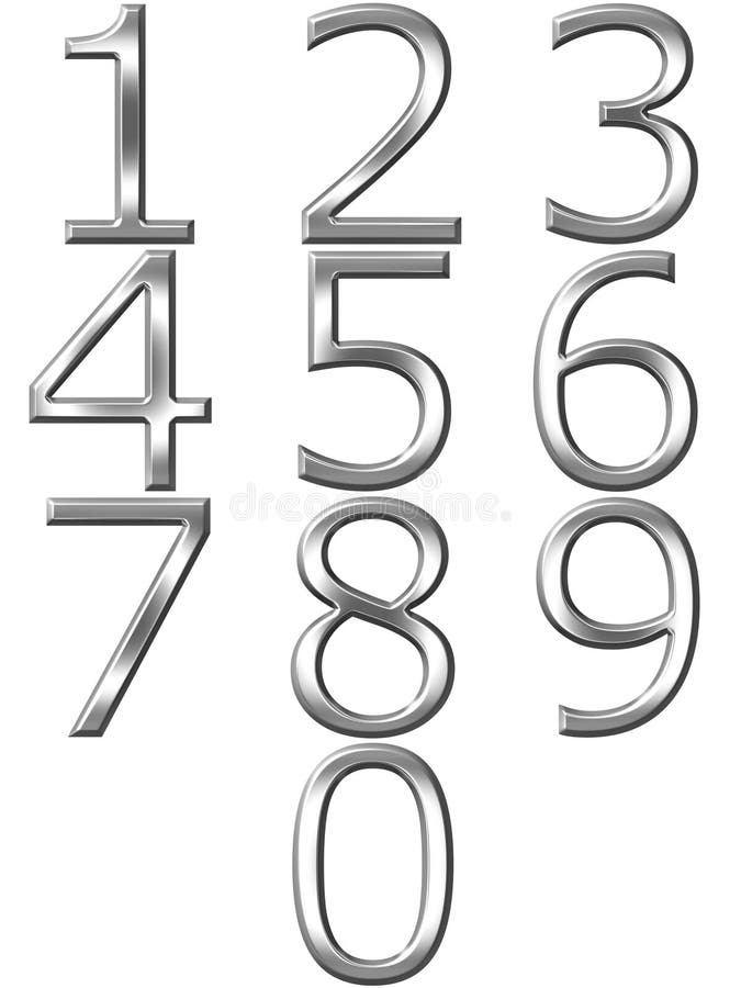 3d Metal numbers stock illustration. Illustration of seven - 27608190