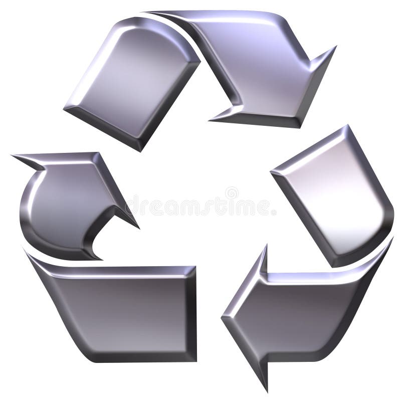 3D Recycling Symbol stock illustration. Illustration of dispose - 6076700