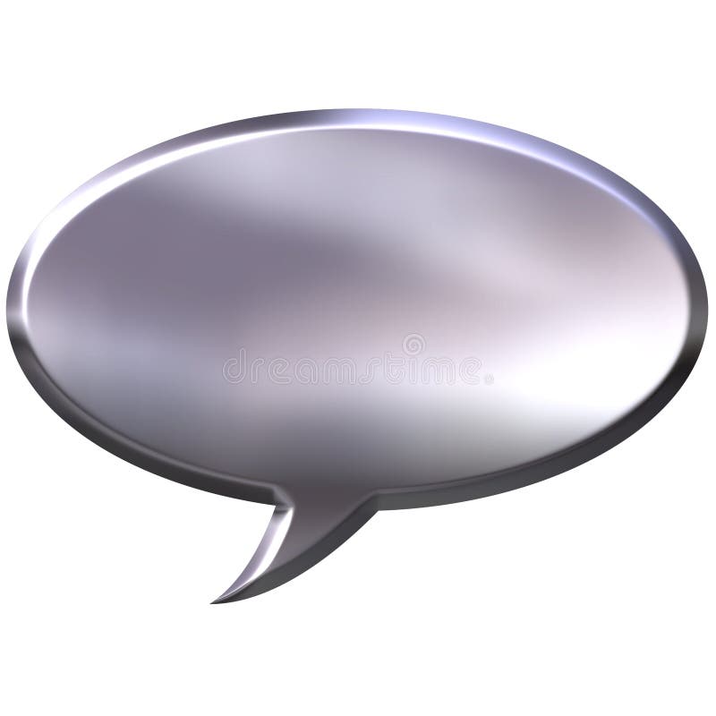 3D Silver Speech Bubble stock illustration. Illustration of speech - 3749642