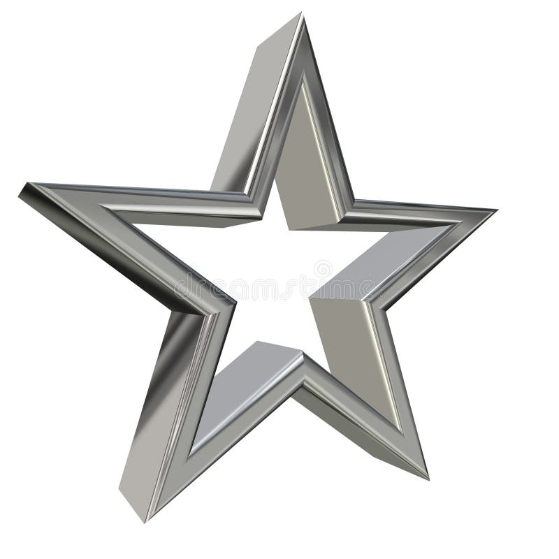 3D silver star stock illustration. Illustration of important - 5053875