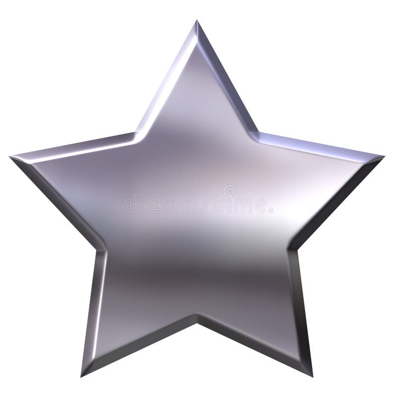 3D Silver Star stock illustration. Illustration of metal - 6076684