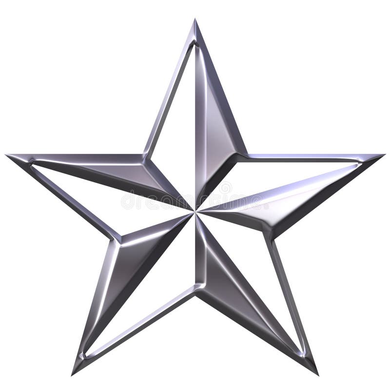 3D Silver Star stock illustration. Illustration of radius - 7239158