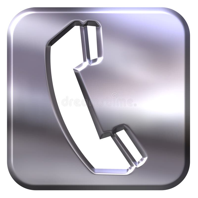 3D Silver Telephone Sign stock illustration. Illustration of isolated ...