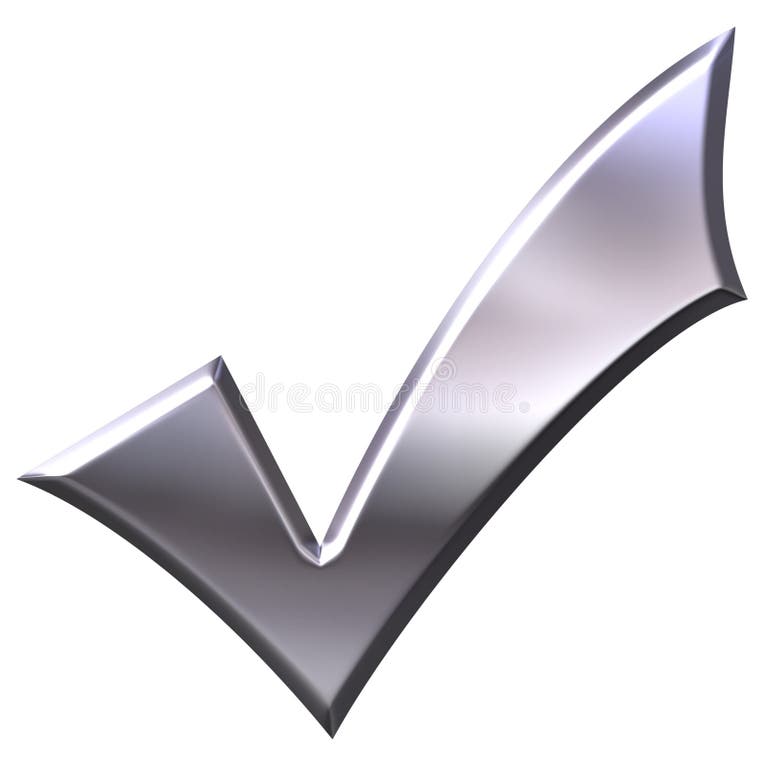 3D Silver Tick stock illustration. Illustration of isolated - 3464777