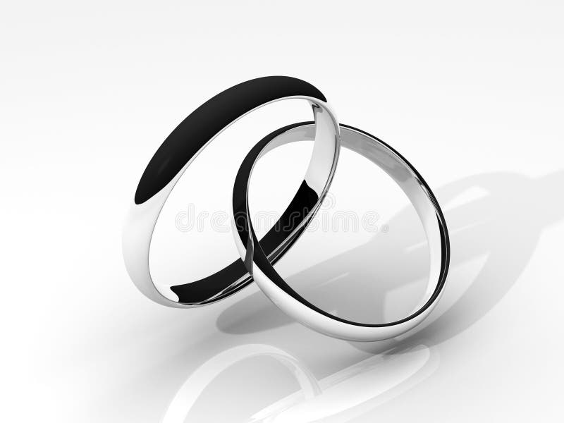 3D Silver Wedding Rings stock illustration. Illustration of together ...