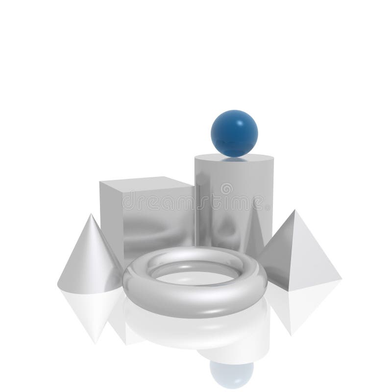 3D simple shapes stock illustration. Illustration of design - 6329572