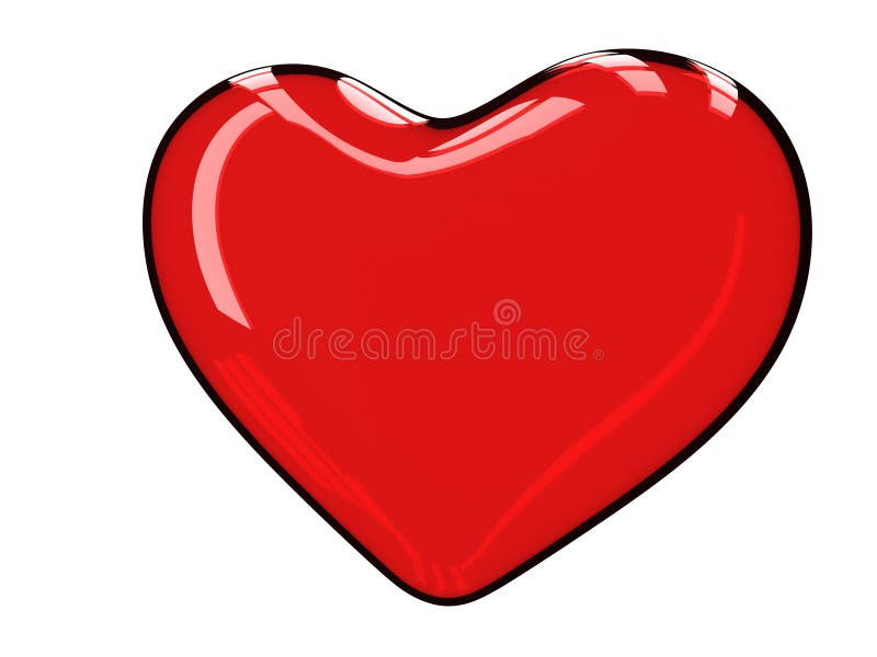 3D single glass heart stock illustration. Illustration of isolated ...