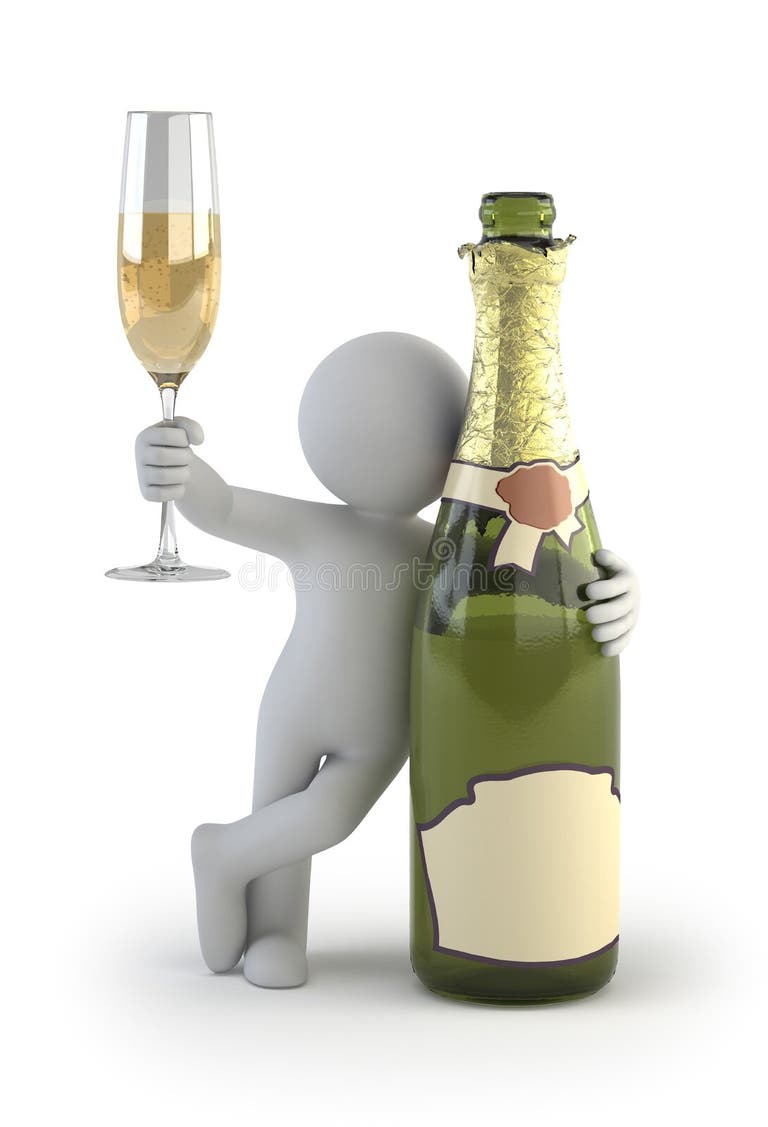 Bottle Champagne Funny Cartoon Stock Illustrations – 1,023 Bottle ...