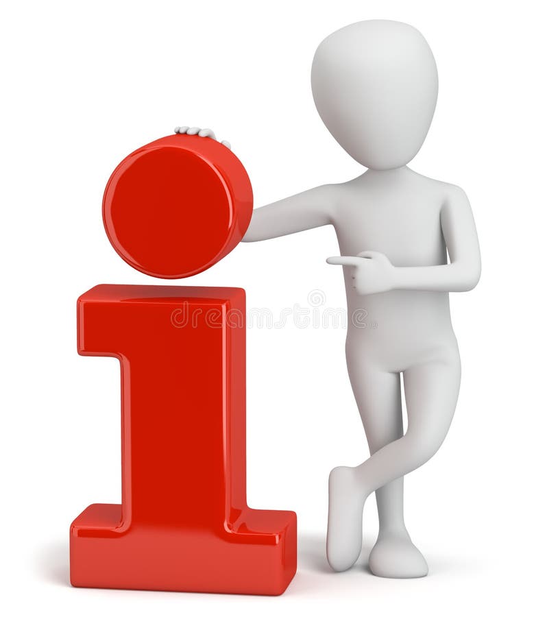 3d Small People - Info Icon. Stock Illustration - Illustration of ...