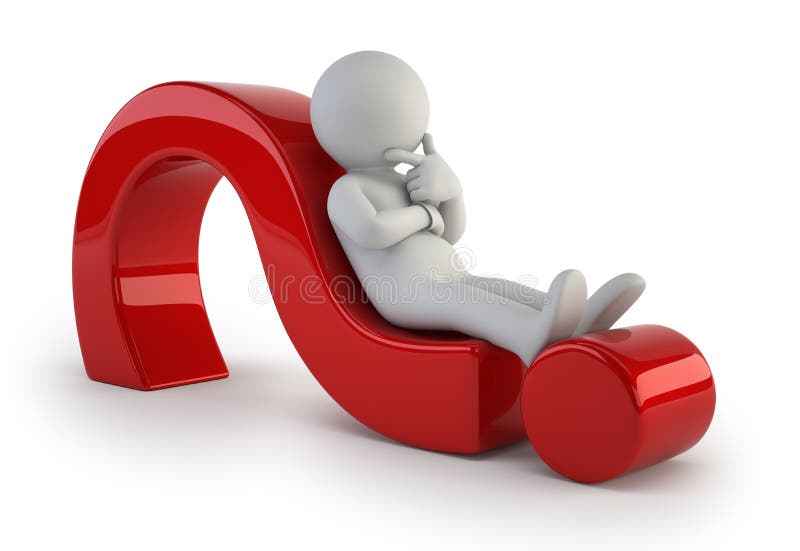 3d White People Lying on a Question Mark Stock Illustration ...