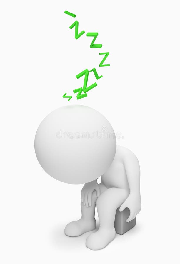 3d small people - tired stock illustration. Illustration of sleeping ...