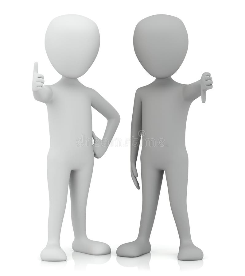 3d Small People - Yes Or No Stock Illustration - Illustration of ...