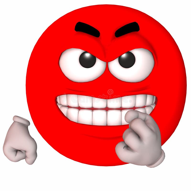 Angry Emoticon Face among Others Stock Illustration - Illustration of ...