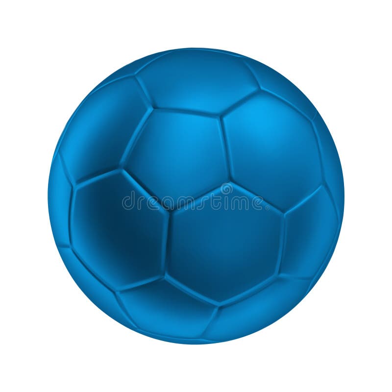 3d Soccer Ball Icon Blue Color. Stock Vector - Illustration of ...