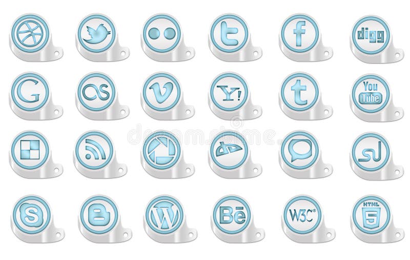 Sticker Social Media Buttons and Icons Editorial Image - Illustration ...