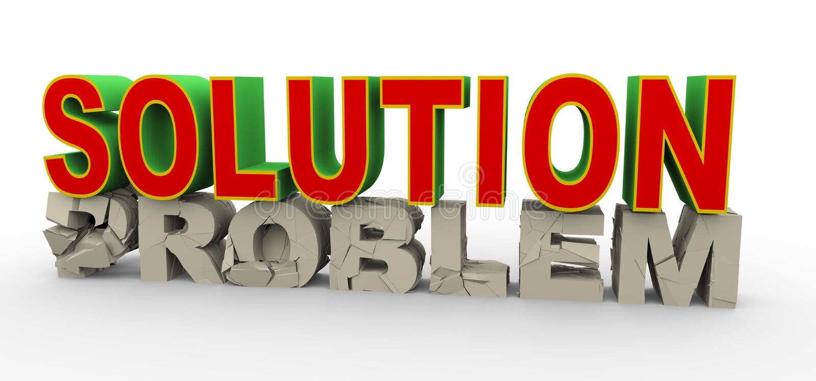 3d problem and solution stock illustration. Illustration of question ...