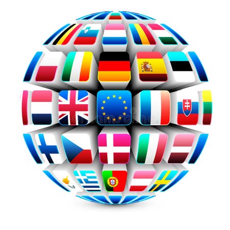 3d Sphere with 27 European Union Flags Stock Vector - Illustration of ...