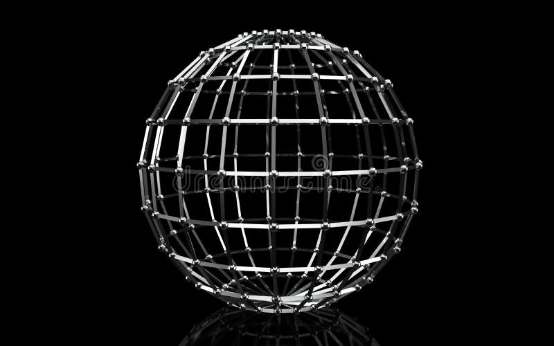 Wire frame sphere stock illustration. Illustration of plan - 9606184