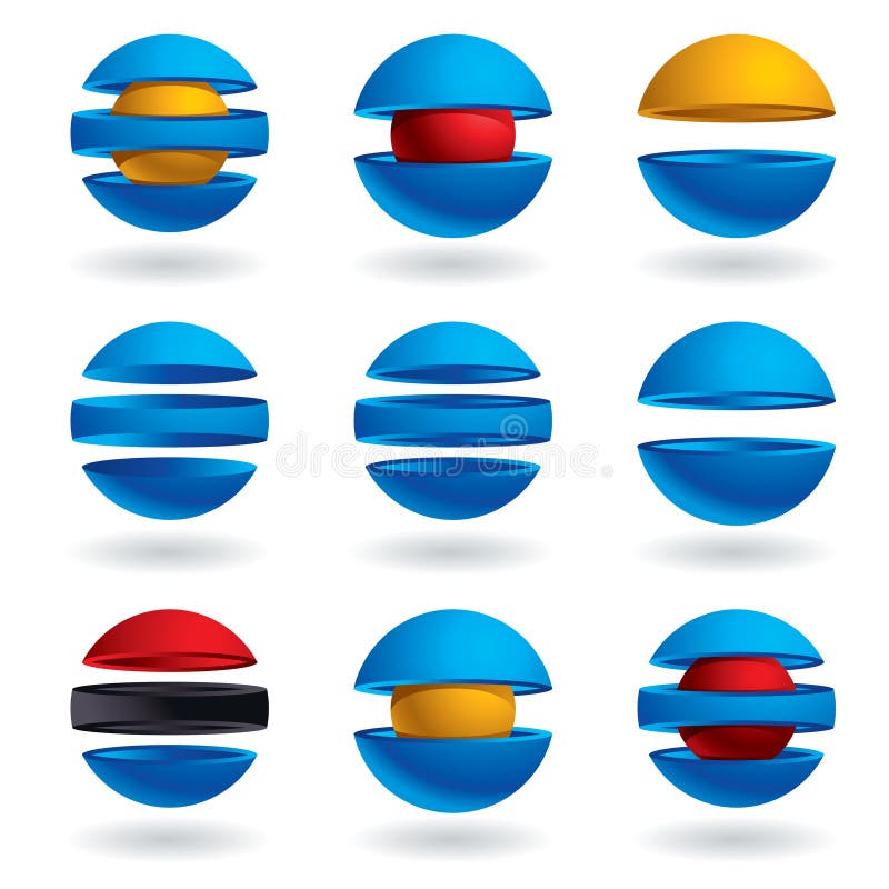 3d sphere icons set. stock vector. Illustration of collection - 19354724
