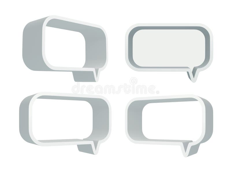 3D Square bubbles speech stock illustration. Illustration of share ...