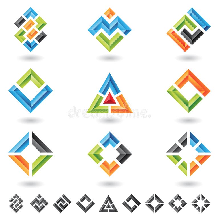 3d Squares, Rectangles, Triangles Stock Vector - Illustration of shiny ...