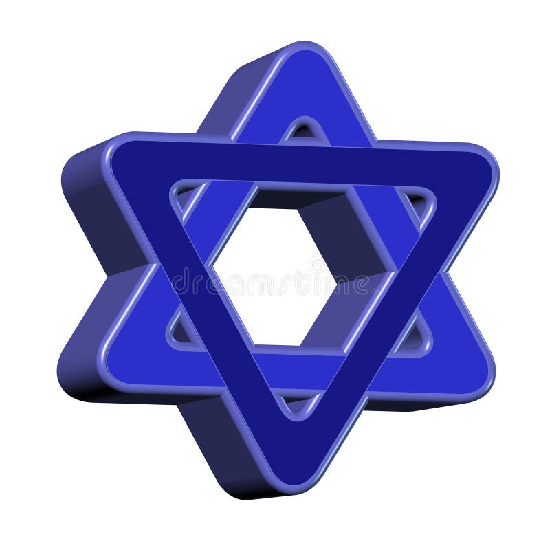 3D Star of David stock vector. Illustration of blue, design - 4862259