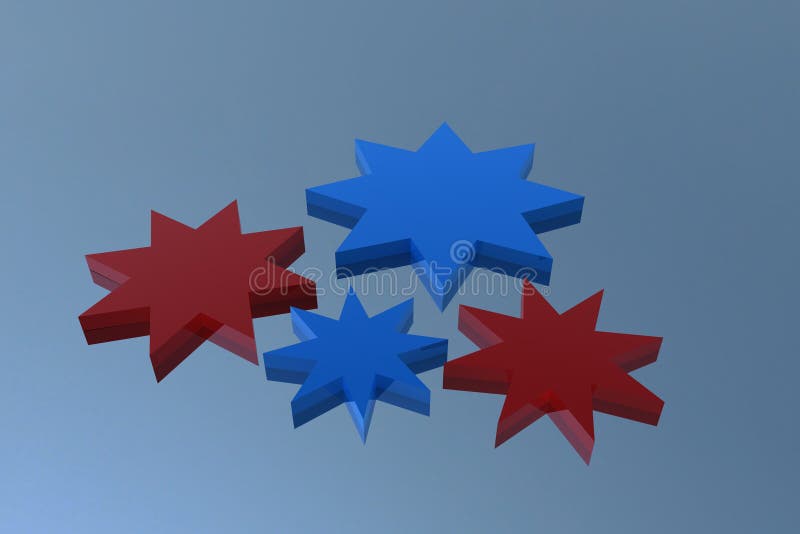 3D stars stock illustration. Illustration of decor, mirror - 11637443