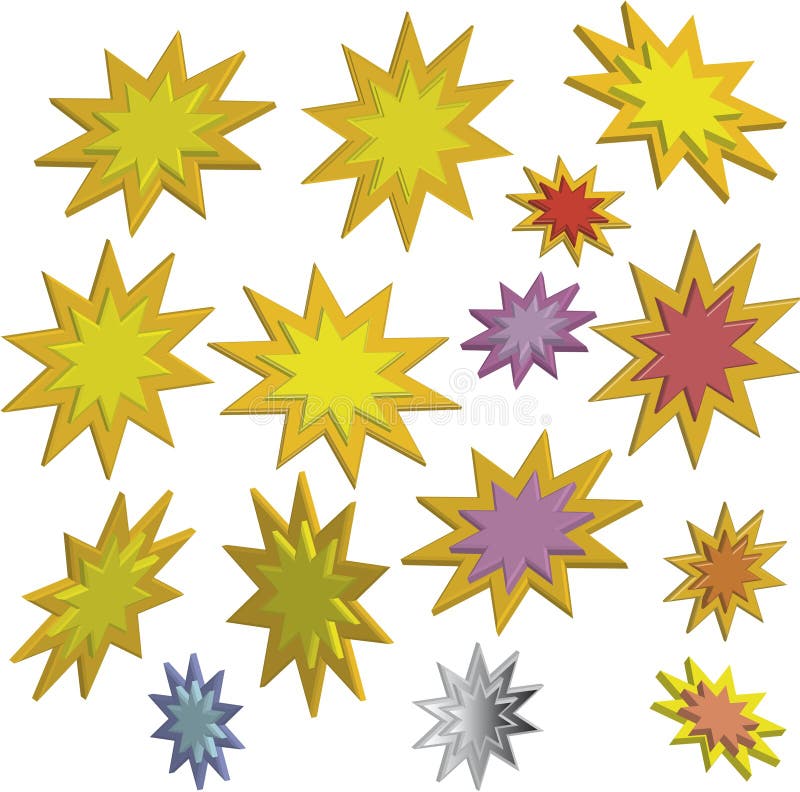 3d stars stock vector. Illustration of gold, paper, gradient - 3538969