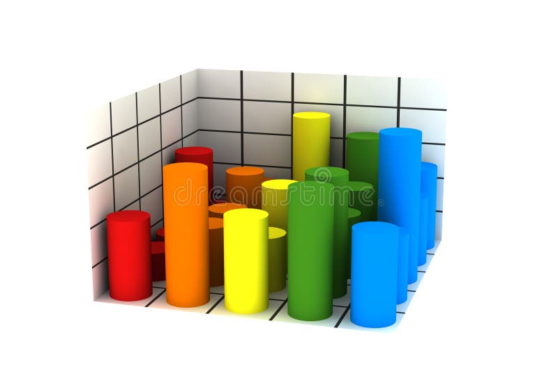 3D cylindrical bar graph stock illustration. Illustration of background - 8254202