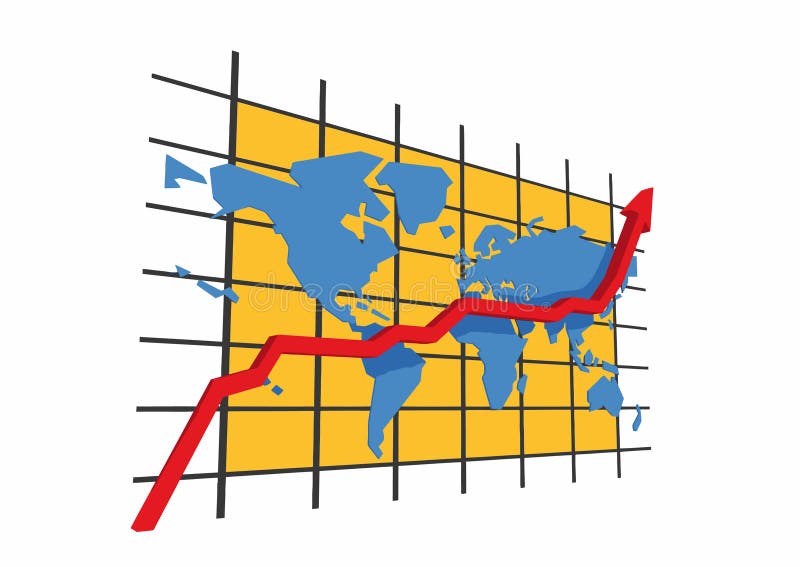 3d statistics - world map stock vector. Illustration of grow - 5432110