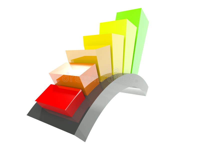 3d Stats Icon Isolated on White Stock Illustration - Illustration of ...