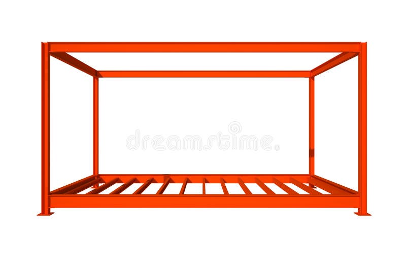 Steel Structure Framework on White Background. Structural Steel Beam ...