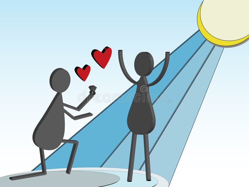 3D Stick Figure Marriage Proposal Stock Vector - Illustration of ...