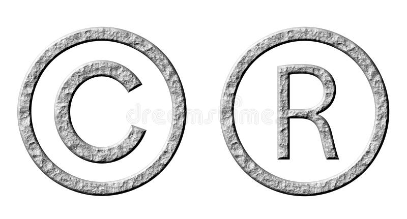 3D Stone Copyright And Registered Symbols Stock Illustration ...