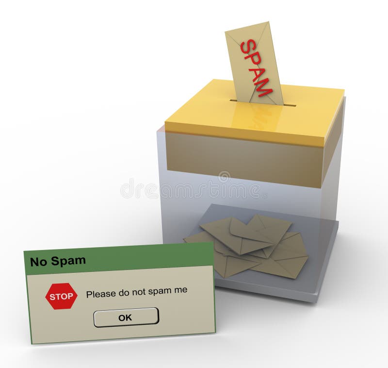 3d stop spam message stock illustration. Illustration of connection ...