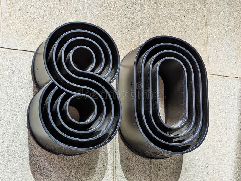 3d Street Sign, Number 80 stock image. Image of featuring - 301797003