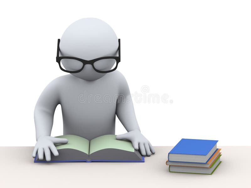 3d student studying stock illustration. Illustration of cover - 27671595