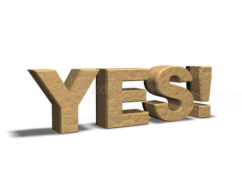 3d symbol word YES stock illustration. Illustration of abstract - 4645105