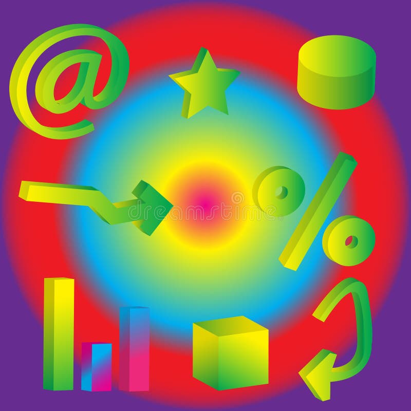 3D Symbols stock vector. Illustration of icon, modern - 12362081