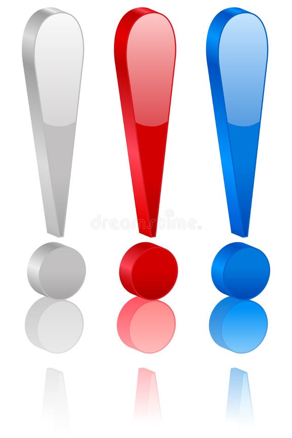 3D Symbool Van Het Uitroepteken Vector Illustratie - Illustration of ...