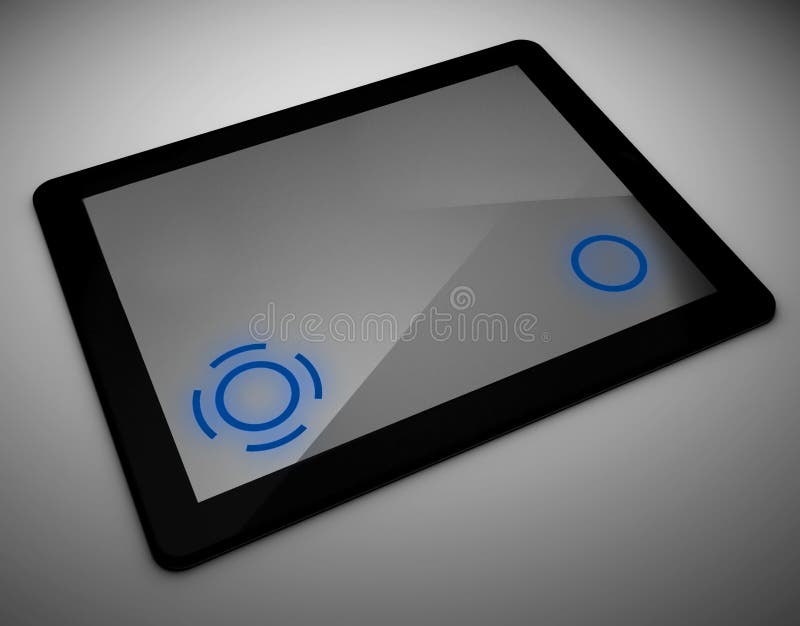 3d Tablet Pc, Marks for Control Stock Illustration - Illustration of ...