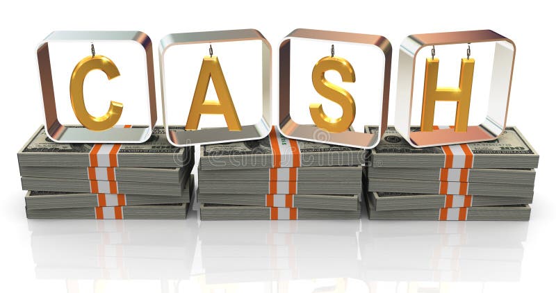 3d text cash stock illustration. Illustration of hanging - 21048101